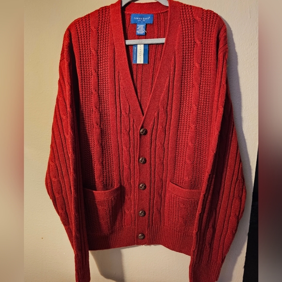 Towncraft | Sweaters | Towncraft Vintage Red Mr Rogers 8s 90s Cardigan ...